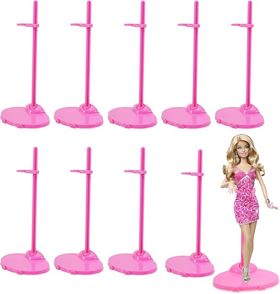 Amazon.com: MEIJIAYOU Stands Compatible with Barbie Doll, Pink Doll ...