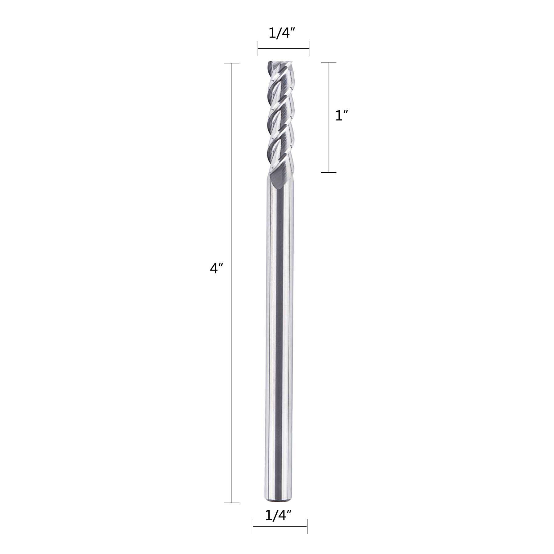 Snapklik.com : 1/4 End Mill For Aluminum 3 Flutes CNC Spiral Router Bit ...