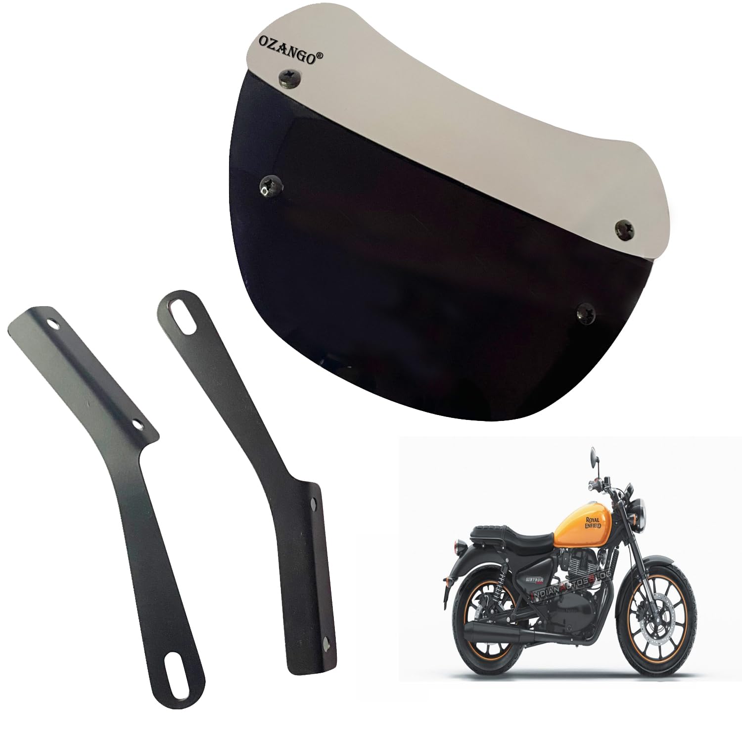 Ozango Bike Plastic Windscreen Visor (New Version) Small Visor Black ...