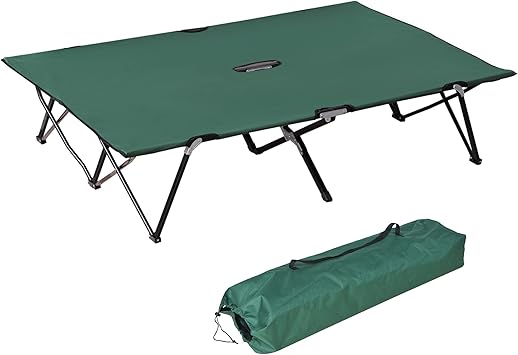 Amazon.com: Outsunny 2 Person Folding Camping Cot for Adults, 50" Extra ...