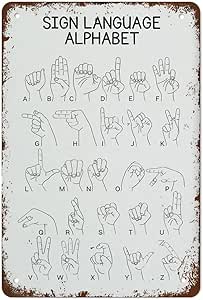 Amazon.com: Metal Tin Sign Vintage Metal Signs ASL, American Sign ...