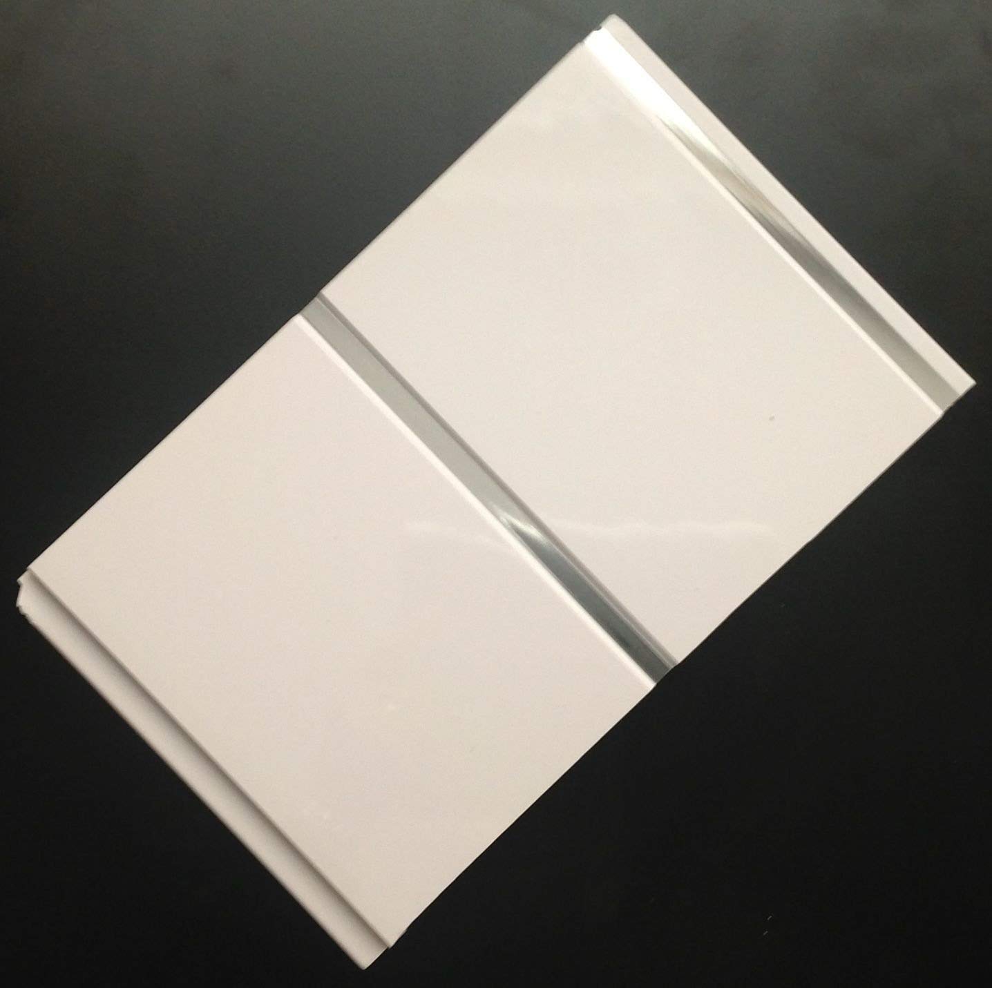 DBS Gloss White Chrome Strip Wall Panels Bathroom Ceiling Cladding PVC ...
