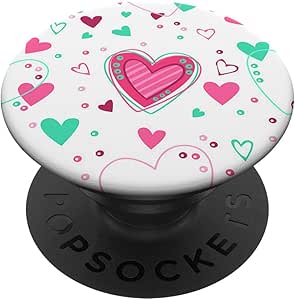 Amazon.com: Fire Fit Designs Cute Heart Phone Pop Socket Pink Heart ...
