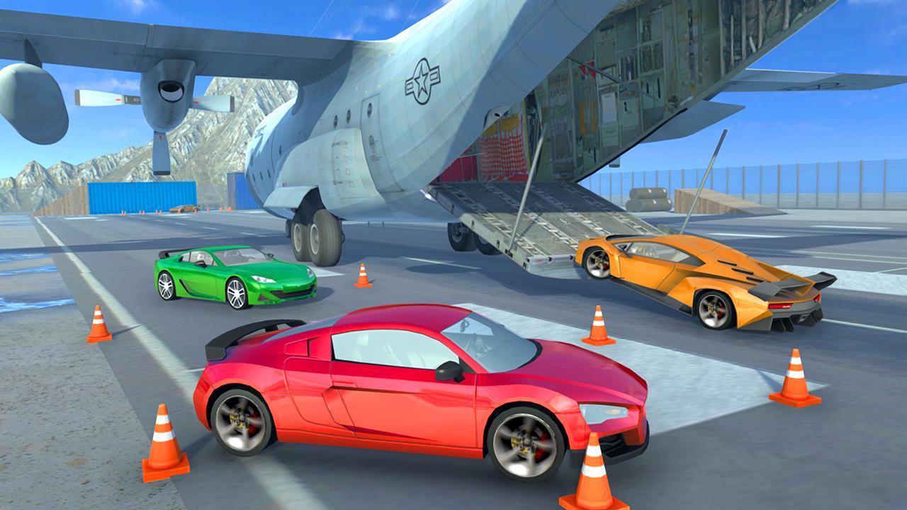 Sports Car Stunts Plane Transporter: Modern Supercar Adventure Game 3D ...