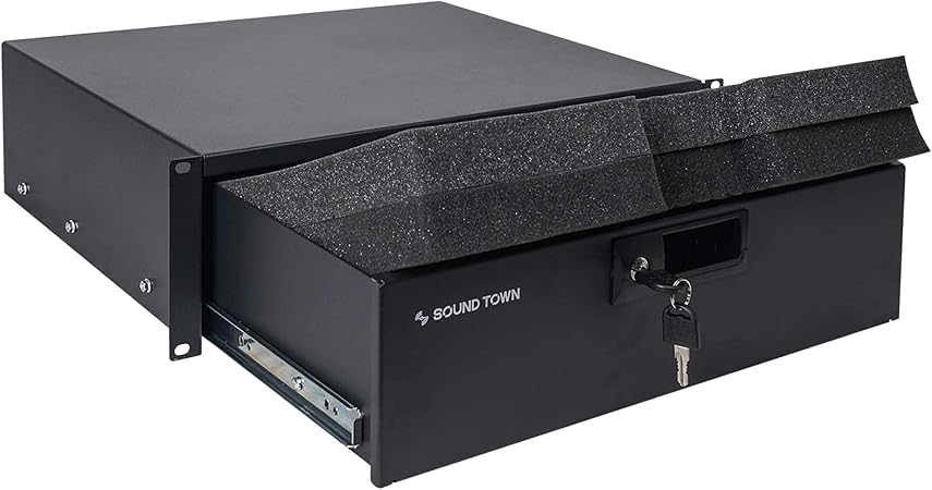 Amazon.com: Sound Town 19-inch 3U Locking Rack Drawer, with Protection ...