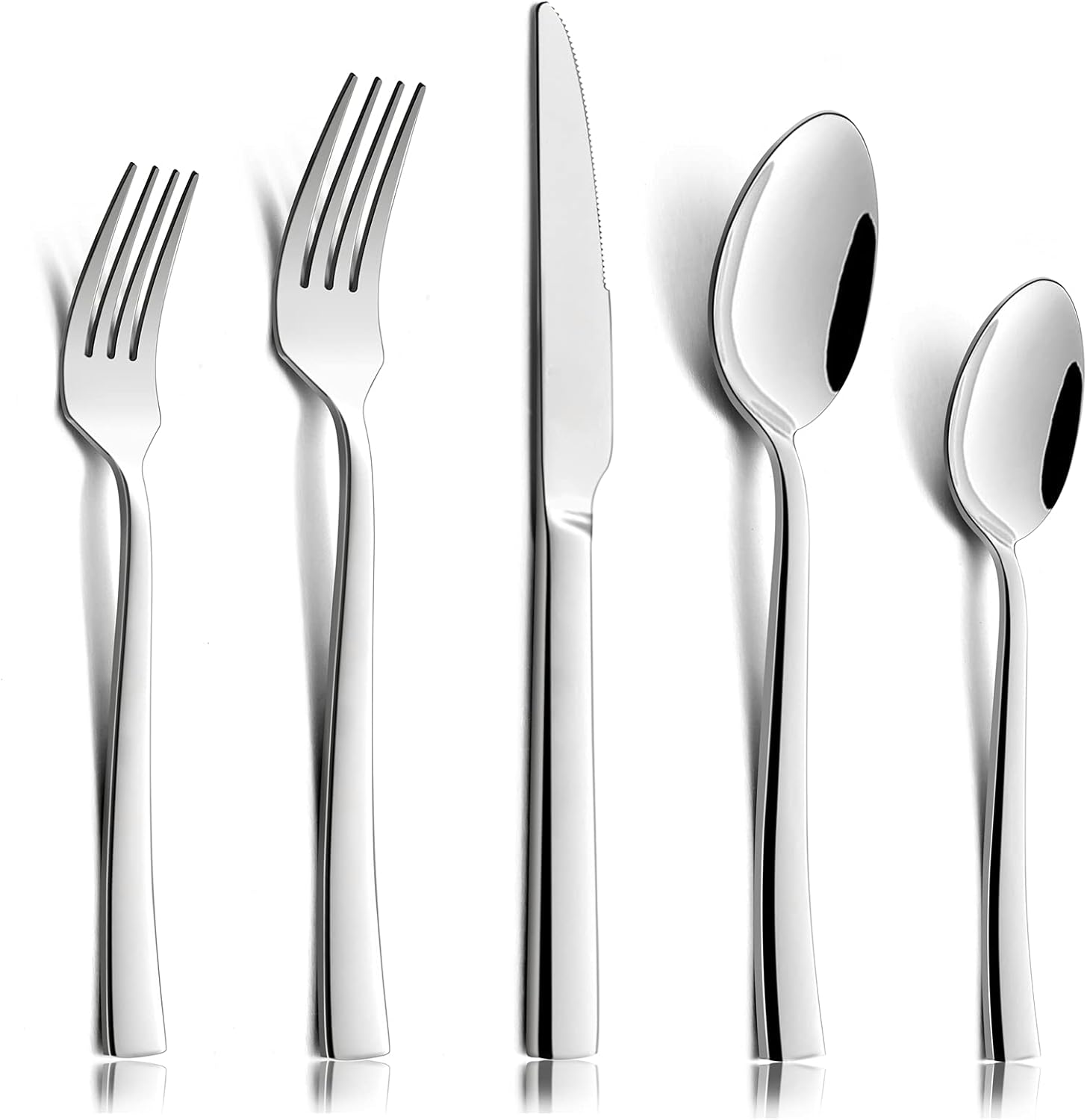 40 Pieces Silverware Set for 8, HaWare Stainless Steel Modern Elegant ...