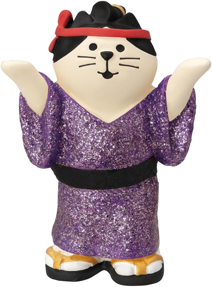 Amazon.co.jp: デコレコーポレーション concombre キラキラお侍猫 サイズ：約W4.6 D2.5 H6 ZCB-35255 ...
