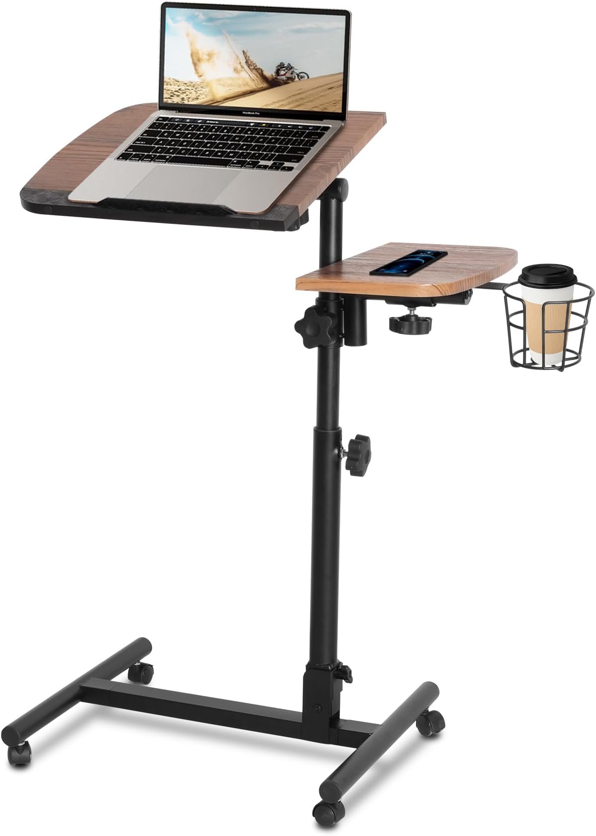Amazon.com: Rolling Laptop Desk Cart, Mobile End Table Height ...