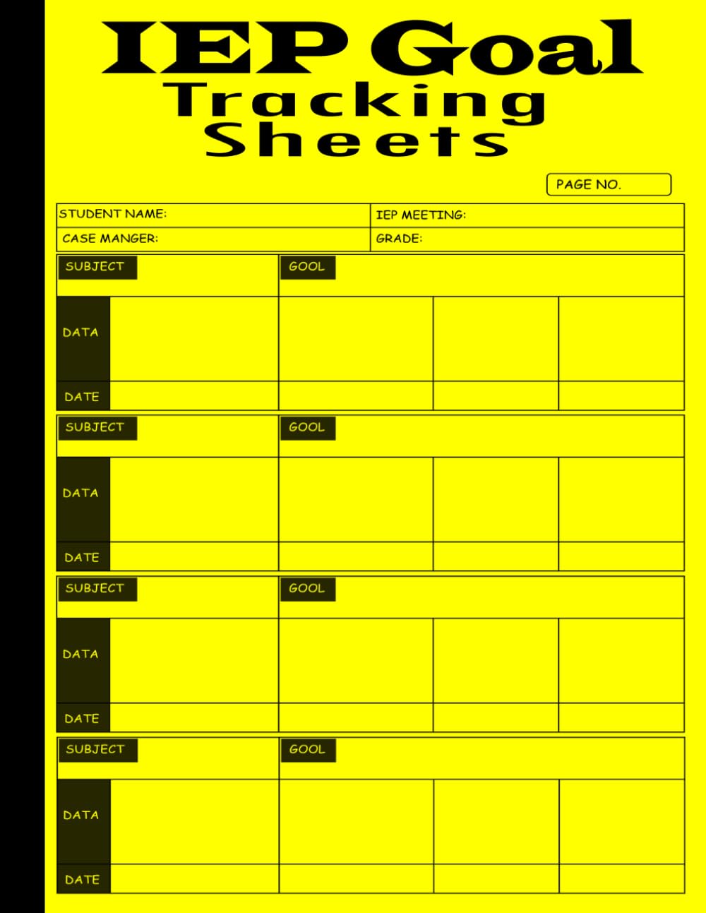 IEP Goal Tracking Sheets: A Monitoring Notebook for Students with ...