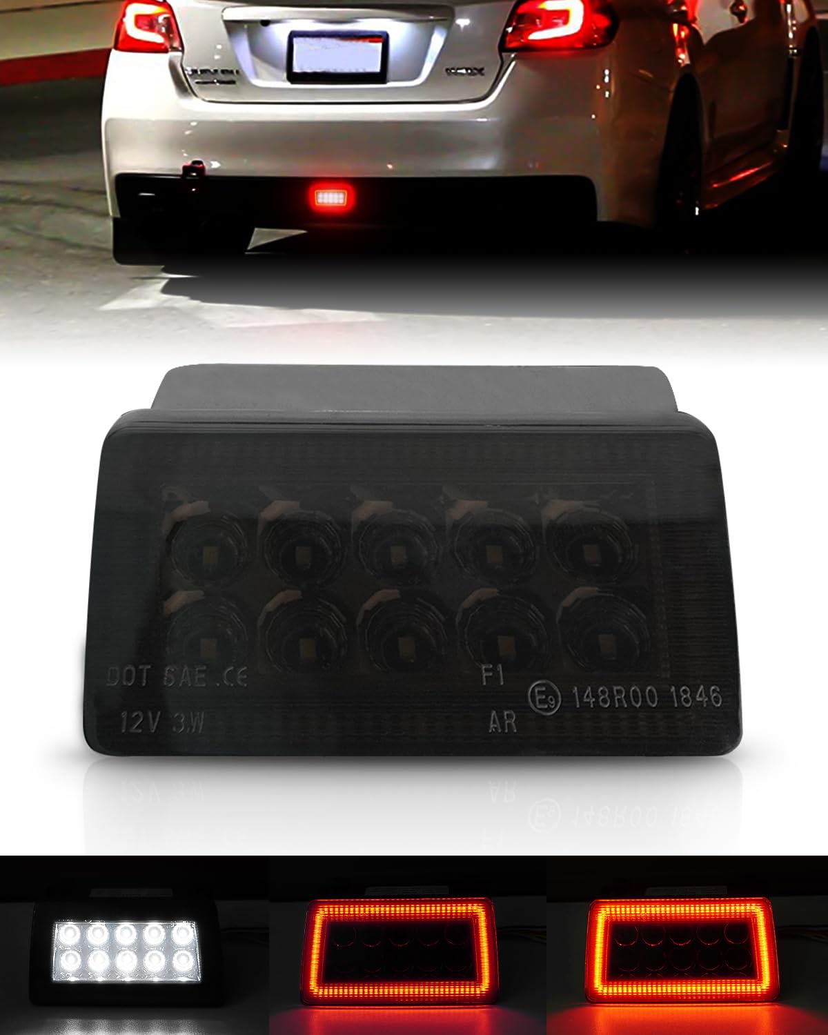 Subaru Crosstrek Accessories Full Lens LED Rear Bumper Light - 3-in-1 ...