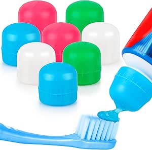 Amazon.com: 8 Pcs Toothpaste Caps Self Closing Toothpaste Squeezer ...