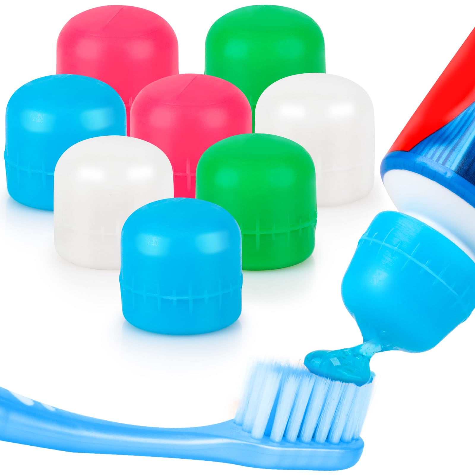 Amazon.com: 8 Pcs Toothpaste Caps Self Closing Toothpaste Squeezer ...