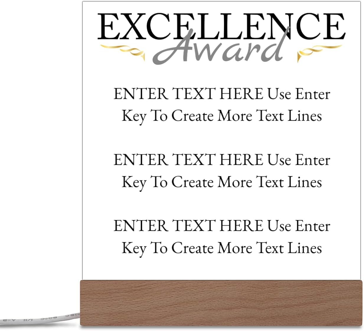 Amazon.com: Excellence Award Plaque Illuminated – Full Color Printing ...