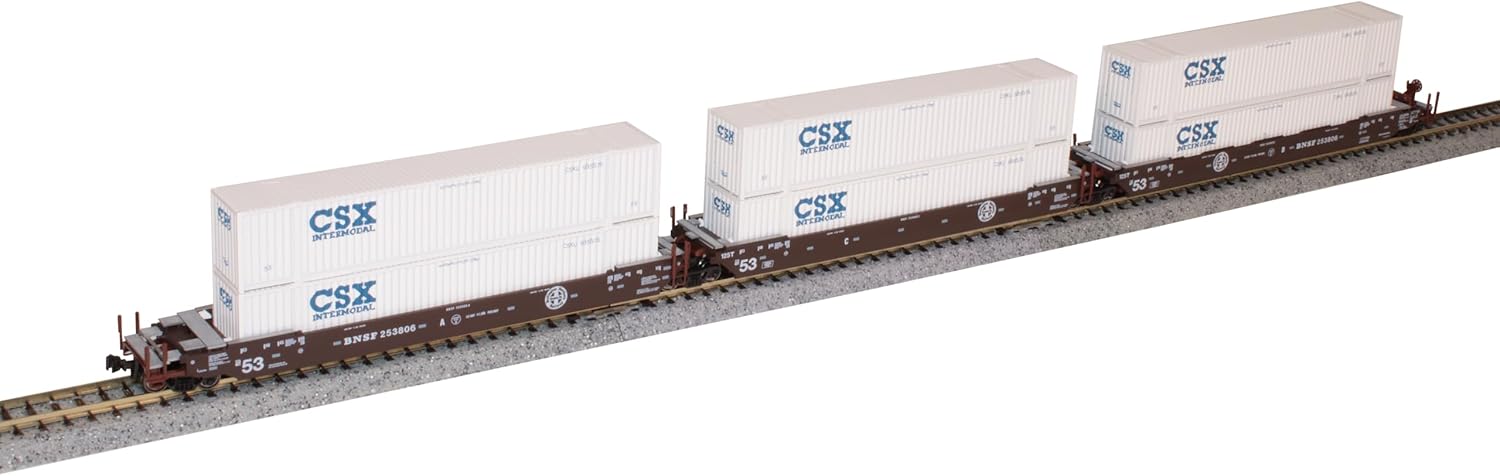 Amazon.com: N Gunderson Maxi-IV BNSF Original Logo Well Car Set - CSX ...