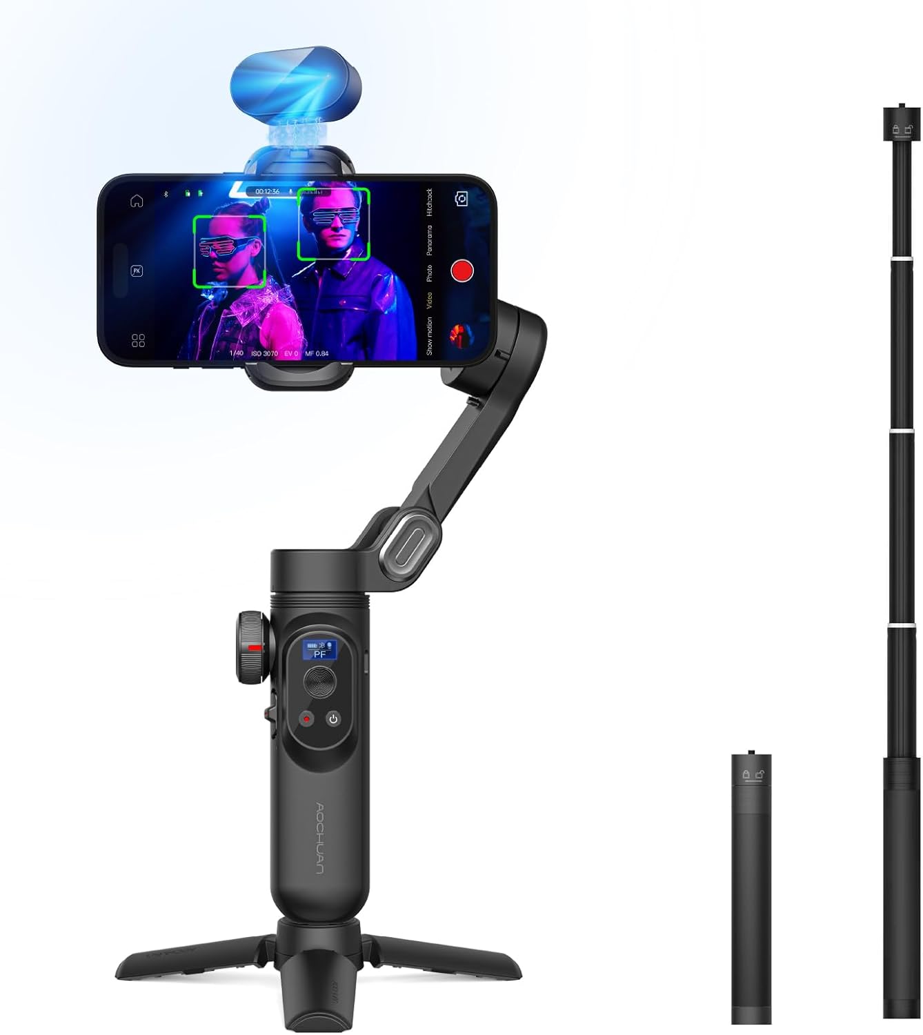 Amazon.com: AOCHUAN 3-Axis Gimbal Stabilizer for Smartphone Smart AI ...