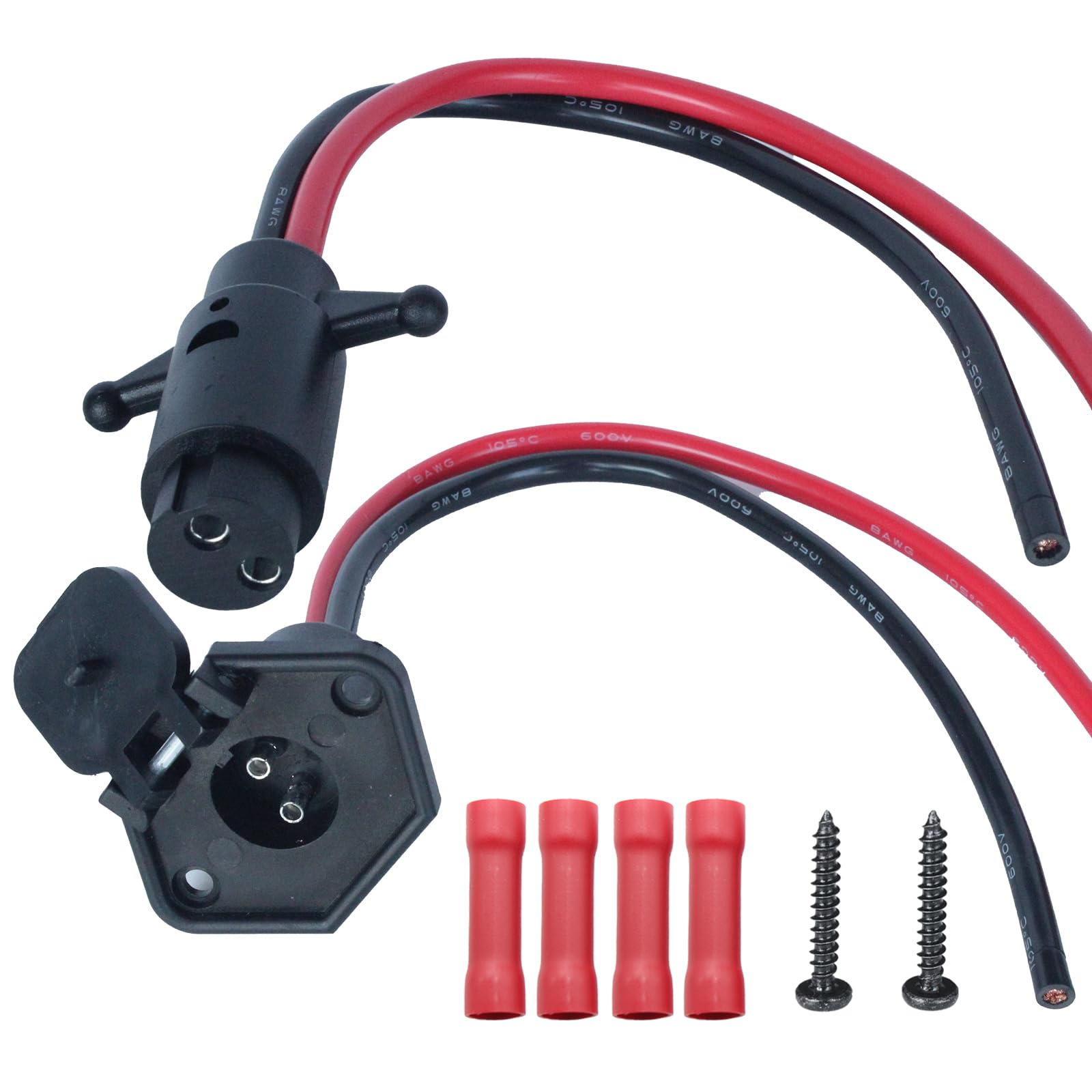 Amazon.com: Trolling Motor Plug, 12V 8 Gauge 2 Wire Trolling Motor Plug ...