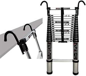 Foldable Aluminum Extension Ladder Factory Extension Tall Ladder Black ...