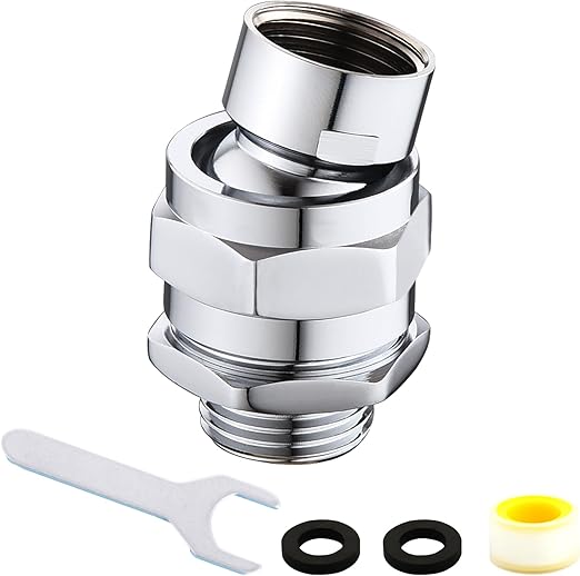 LUOFANT Heavy Duty Shower Head Swivel Ball Adapter, Solid Brass Shower ...