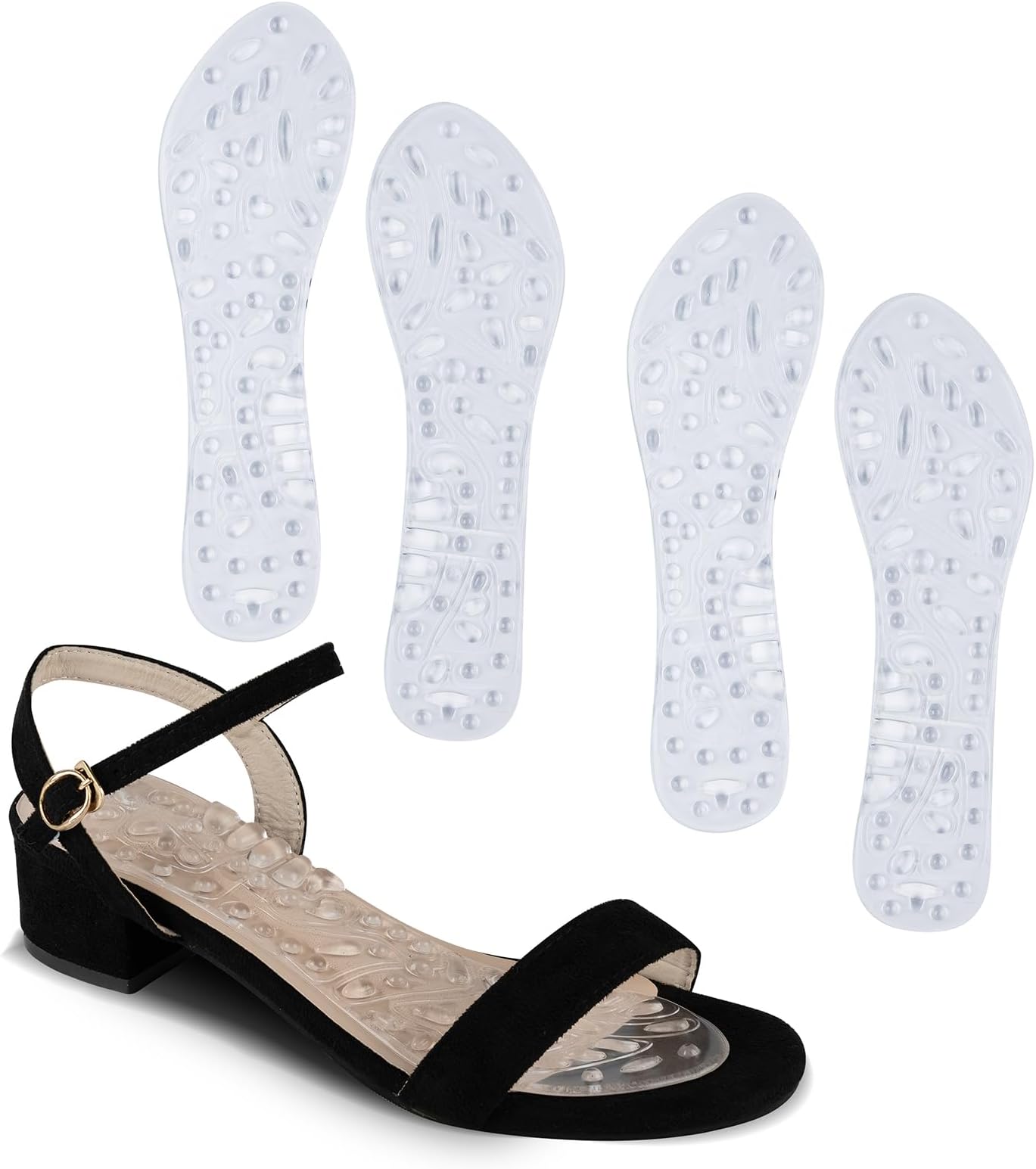 Amazon.com: AOZUO 2 Pairs Gel High Heels Cushion Insoles, Self-Adhesive ...