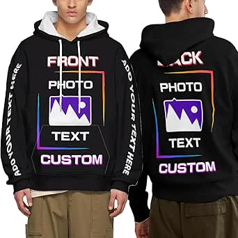 Amazon.com: Custom Hoodie for Unisex Bulk Personalized Sweatshirts ...