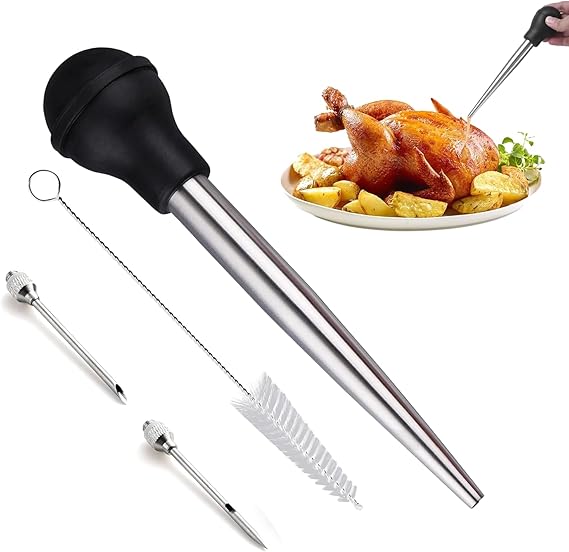 Amazon.com: Onionfier Stainless Steel Turkey Baster, 2 Marinade ...