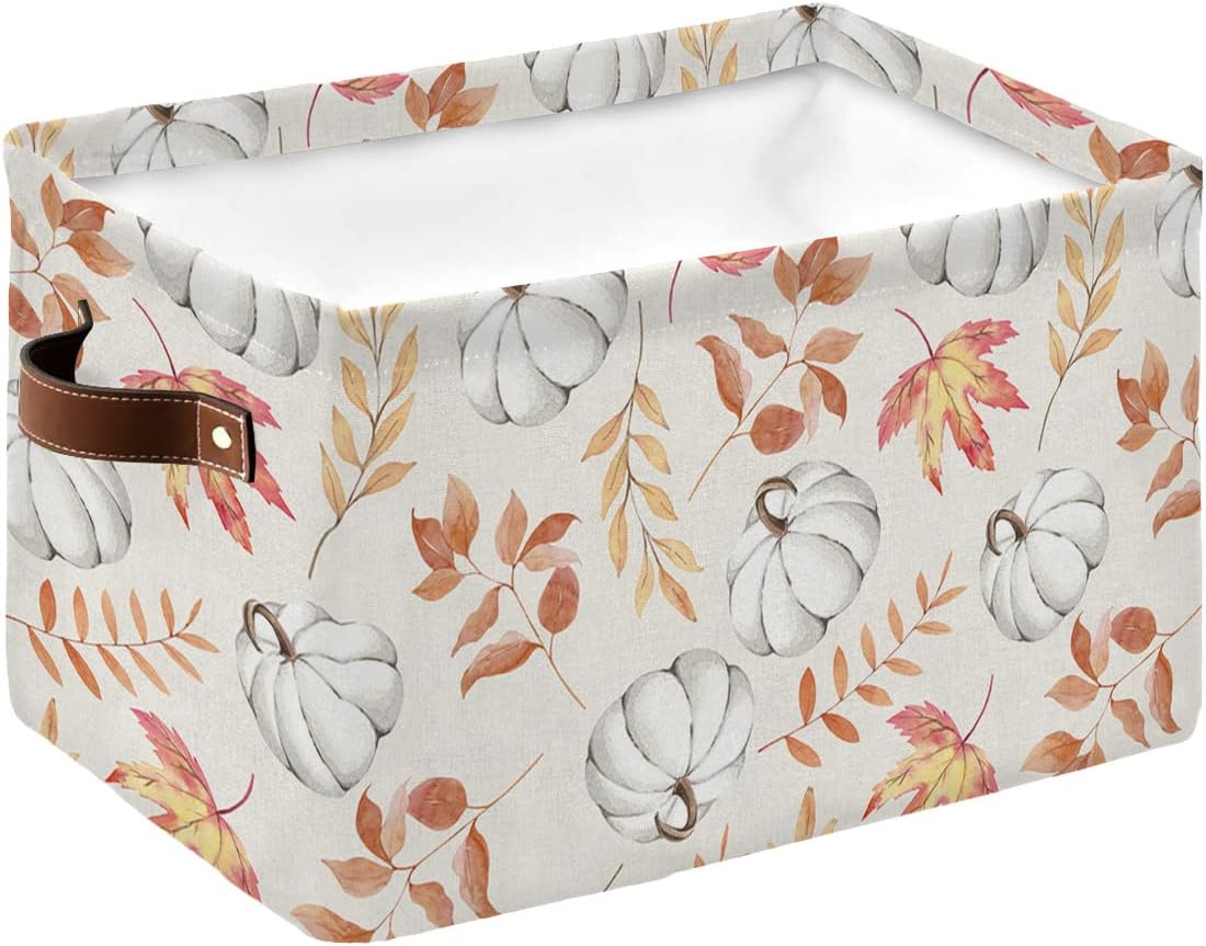 Amazon.com: Fall Storage Basket for Shelves, Autumn Pumpkins Orange ...