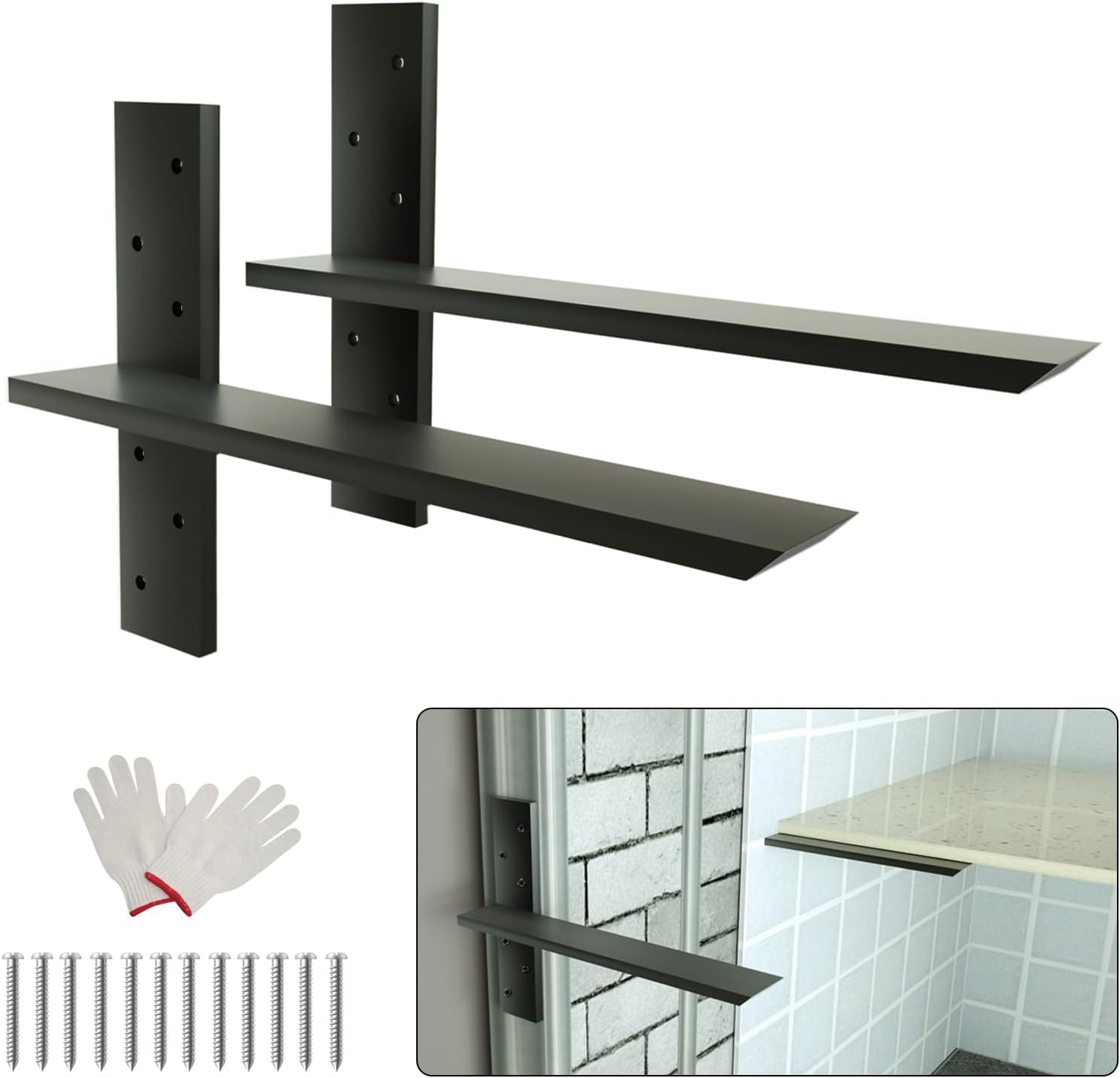 Amazon.com: 2 Pack T Floating Shelf Bracket, 18" Heavy Duty Shelf ...