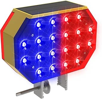 Amazon.com: Solar Strobe Warning Light, Red Blue Flashing Traffic ...