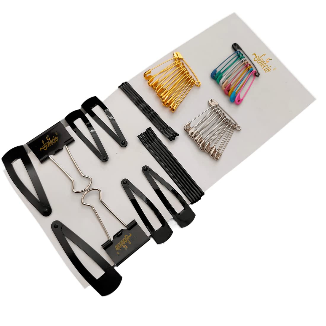 SENECIO 48PC SET SILVER GOLDEN MULTICOLOR SAFETY PINS JUDA BUN SNAP PIN ...