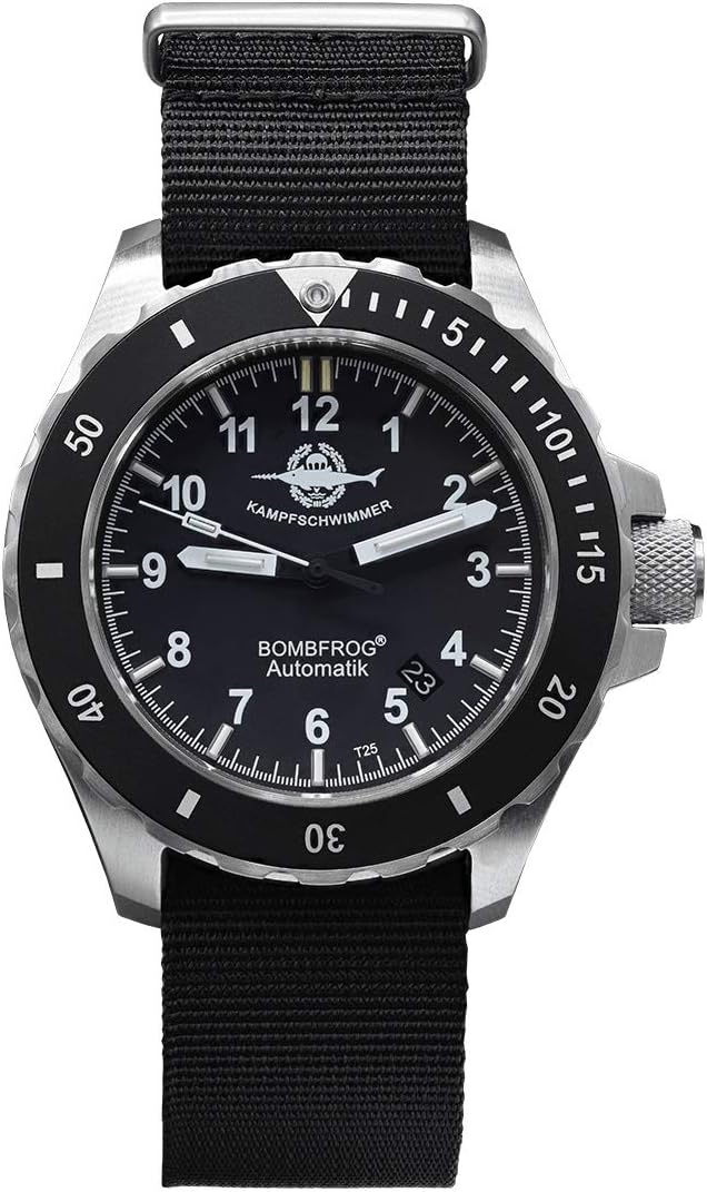 BOMBFROG Herren Taucheruhr Automatik 500 m Tritium Kampfschwimmer BT25 ...