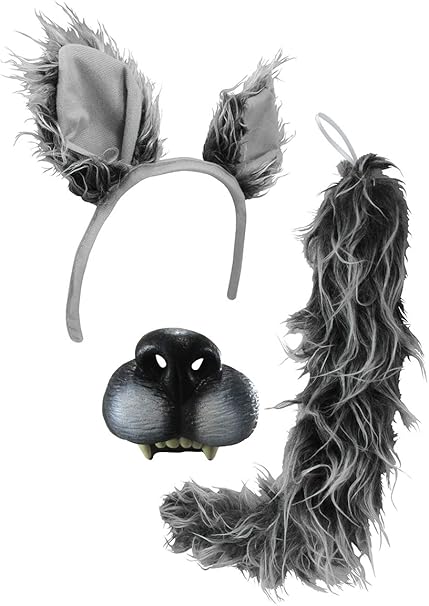 Amazon.com: Nicky Bigs Novelties Gray Werewolf Costume Kit Big Bad Wolf ...