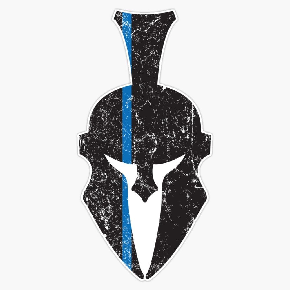 Amazon.com - Thin Blue Line Spartan Left Chest Bumper Sticker Window ...