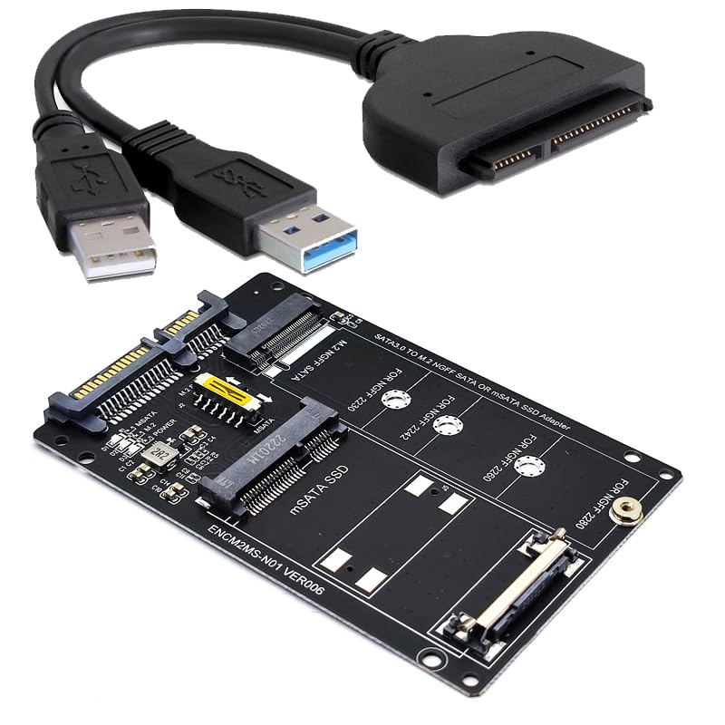 Snapklik.com : M.2 SATA 3.0,mSATA To SATA Or USB Adapter 2-in-1 Card ...