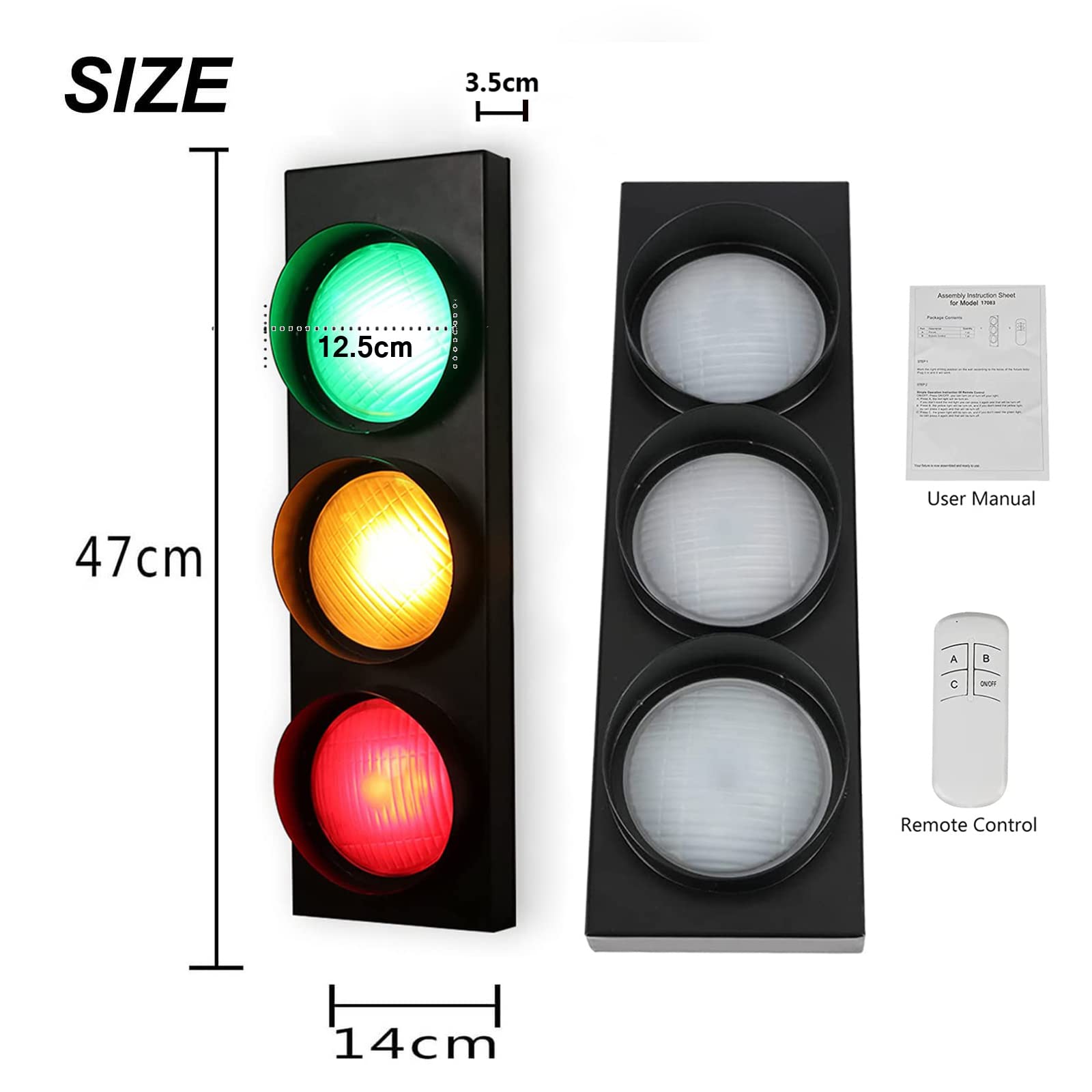 Traffic Light Wall Decor Adjustable LED Traffic Lamp with Remote ...