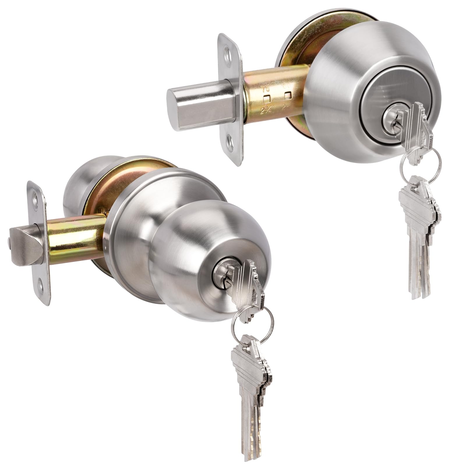 HOSOM Entry Door Knob and Single Cylinder Deadbolt Lock Set, Exterior ...