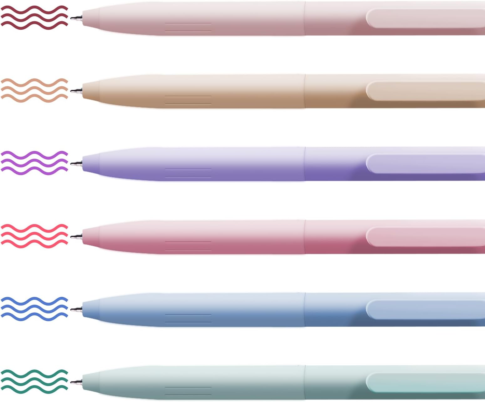 Amazon.com: MIXVOVA Colored Pens, 6Pcs Colorful Gel Pens 0.5mm Colored ...