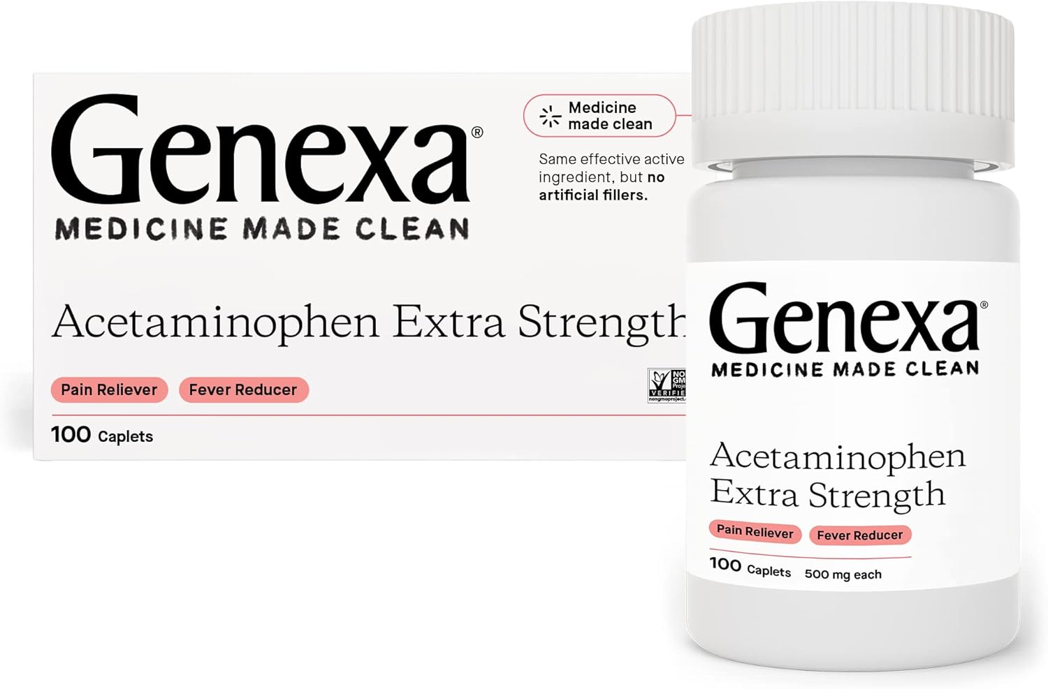 Amazon.com: Genexa Acetaminophen 500mg Extra Strength Pain Reliever ...
