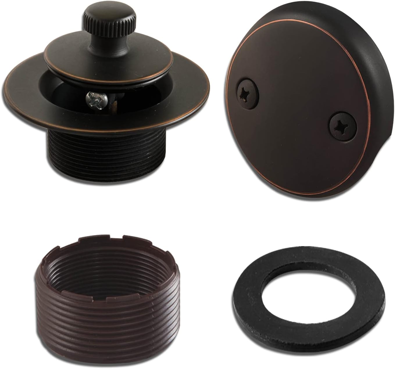 Moen Oil-Rubbed Bronze Push-N-Lock Tub and Shower Drain Kit with 1-1/2 ...