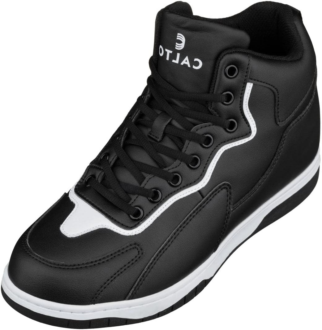 CALTO Men's Invisible Height Increasing Elevator Trainer Shoes - Lace ...