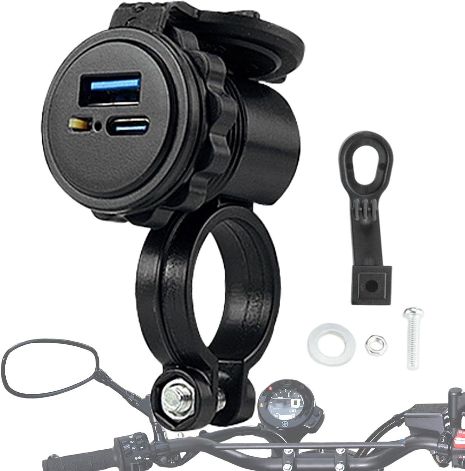 Amazon.com: RFSHOP Motorcycle USB Charger, Dual USB Quick, Motorcycle ...