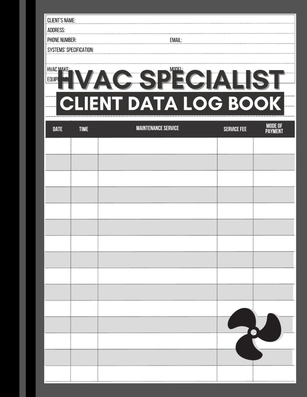 HVAC Specialist Client Data Log Book: Cute Record book Gift for Any ...