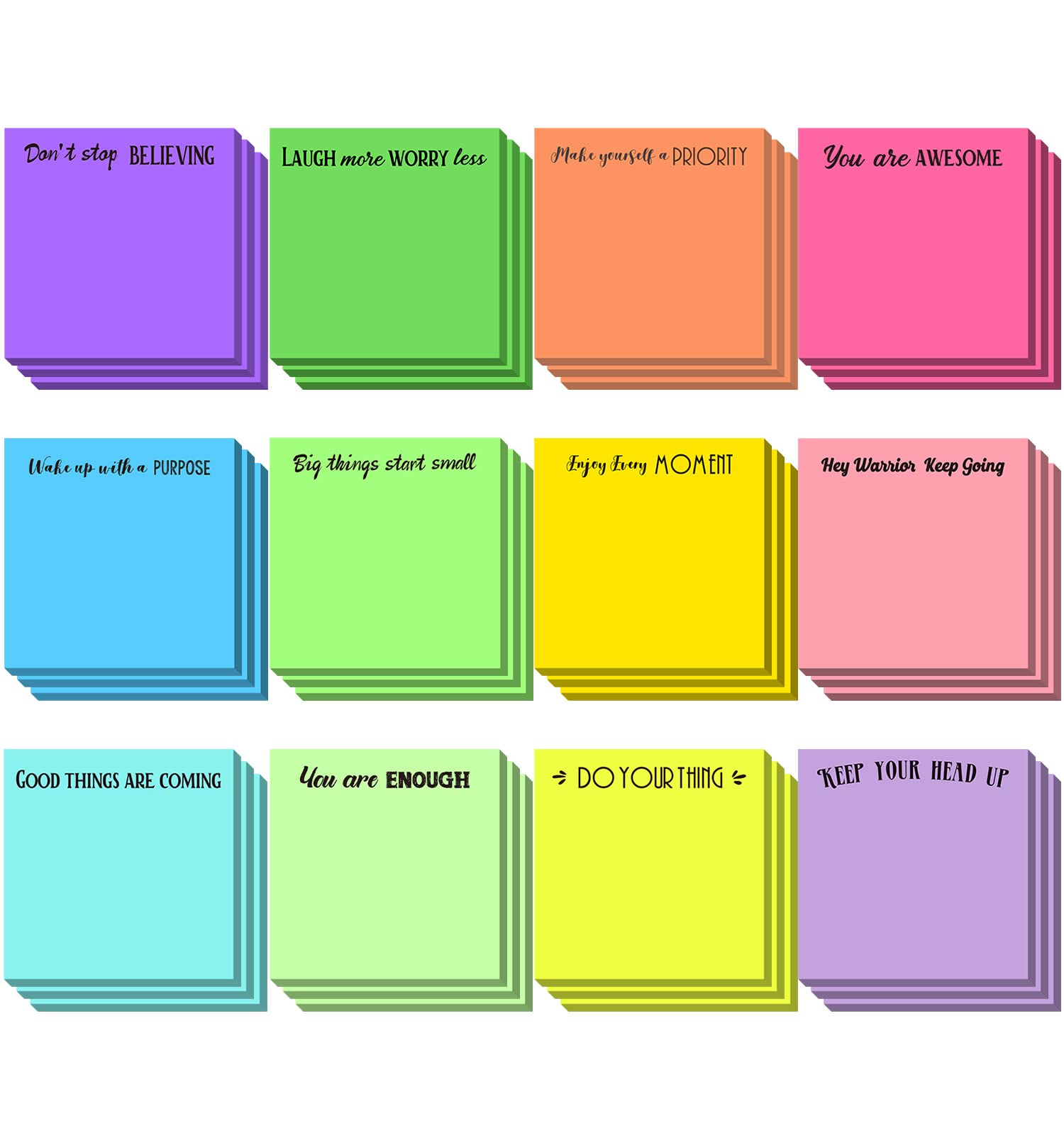 Snapklik.com : Zonon 36 Pcs Inspirational Sticky Notes 3 X 3 Inch ...