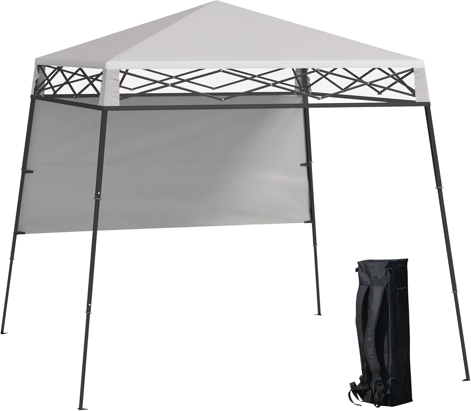 Outsunny 7' x 7' Garden Foldable Pop Up Gazebo Tent with Backpack ...