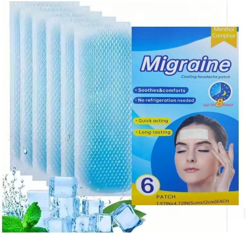 ROZADIO Migraine Cooling Gel Patch for Headache Relief – Menthol ...
