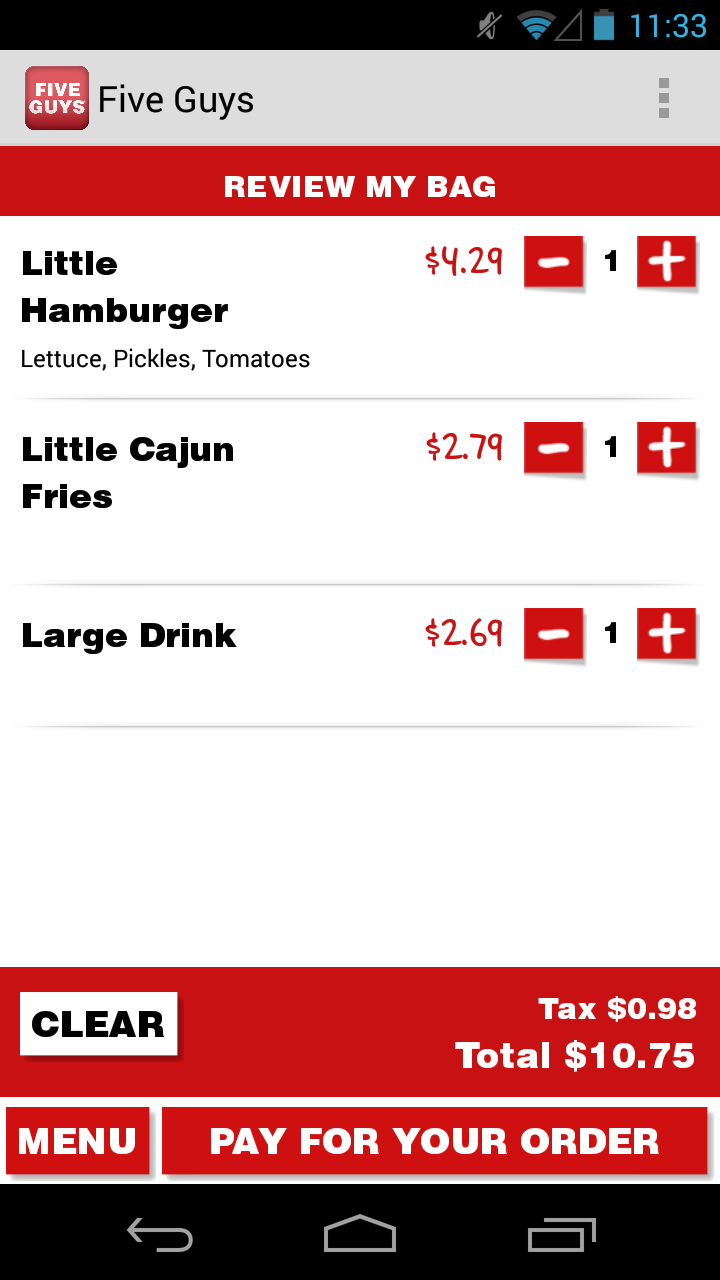 Five Guys Burgers and Fries - App on Amazon Appstore