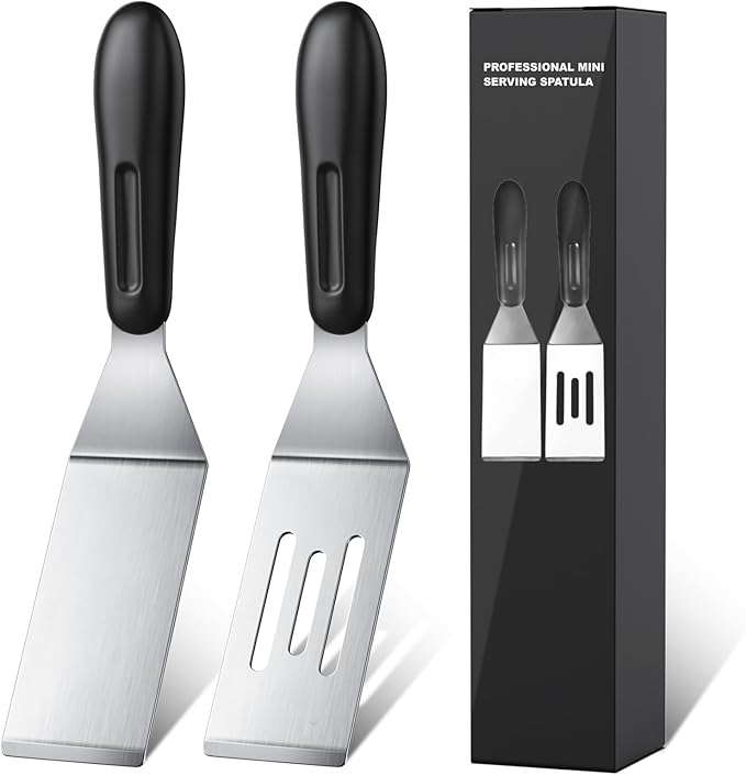 Amazon.com: Moohemoo Small Spatula 2PCS, Mini Stainless Steel Metal ...