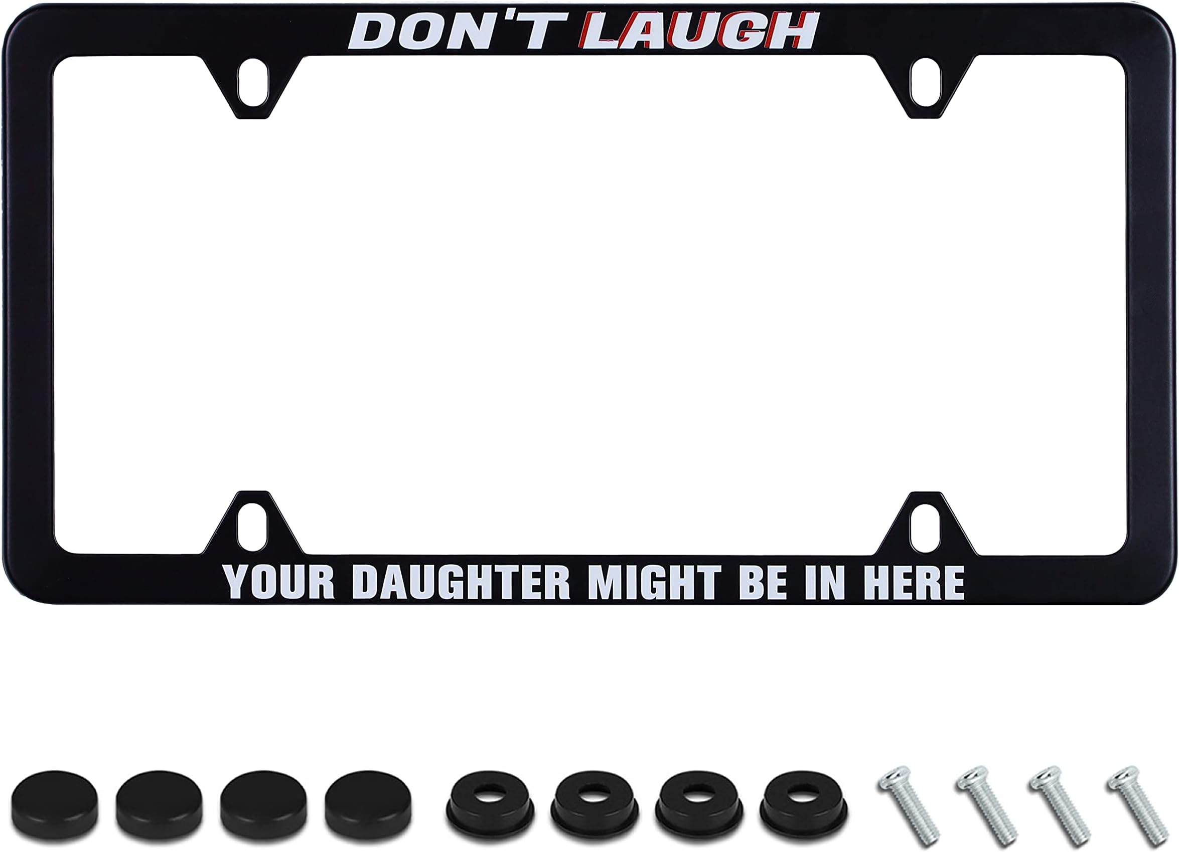 Amazon.com: Funny License Plate Frame with Humor Texts Omw2fyb On My ...
