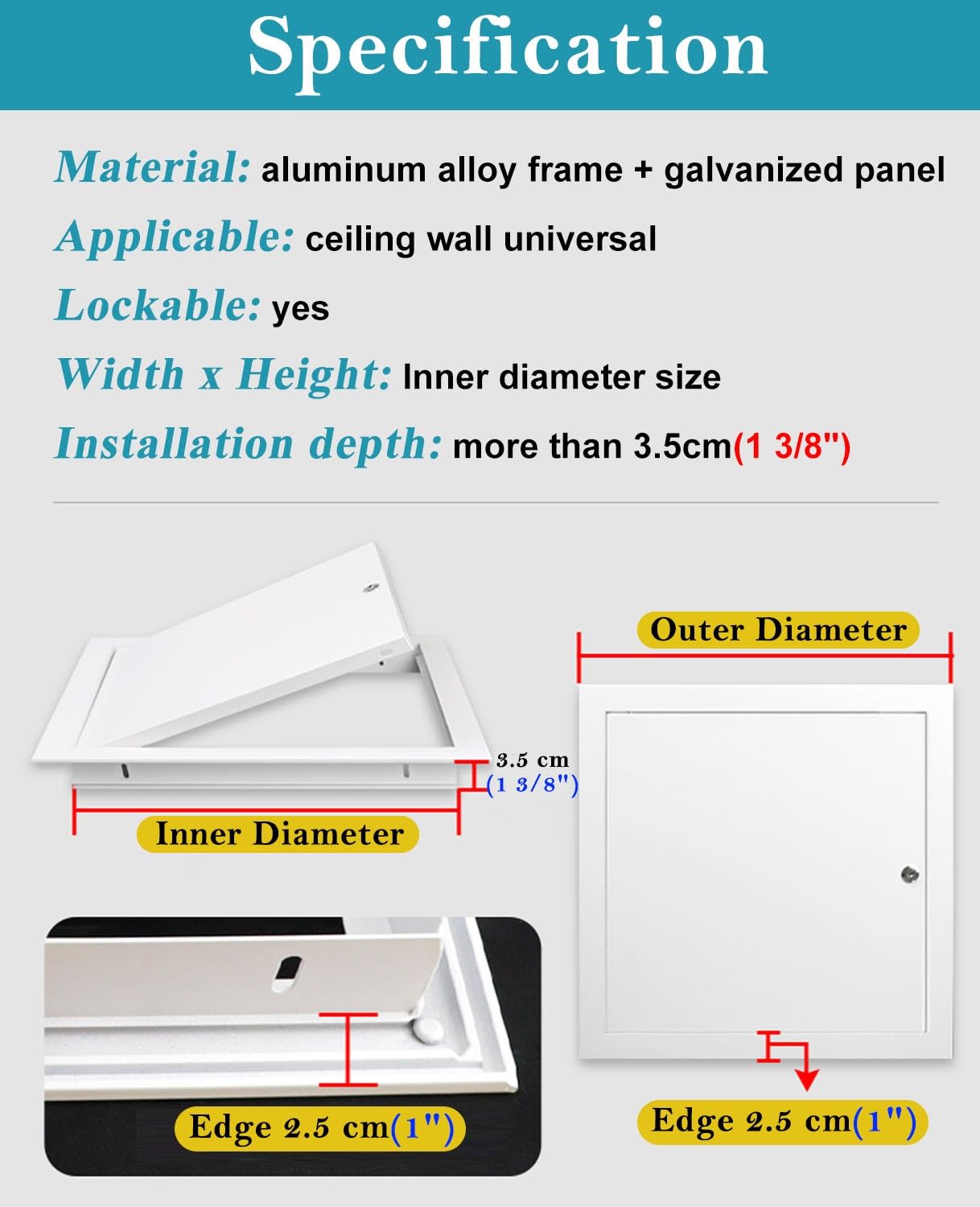 Inscription Switch Jievmrs Panel De Acceso De Metal Blanco Para Paneles ...