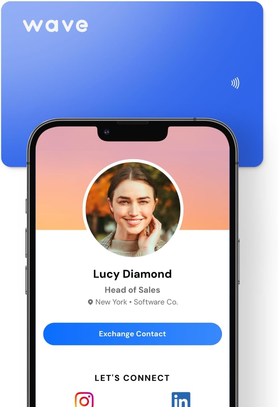 Tarjeta de visita digital de Wave - Tarjeta de contacto inteligente NFC (azul mate) : Amazon.com ...