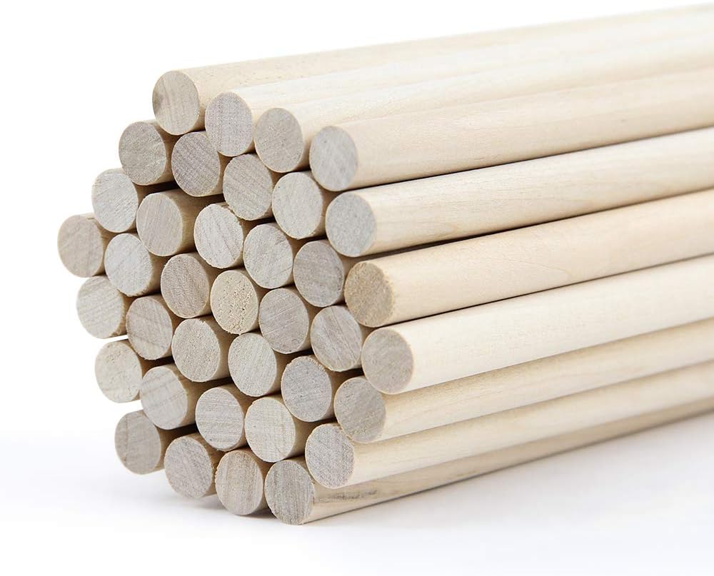 RIVERKING Wood Rod,Natural Wooden dowels,Unfinished Wooden Wedding ...